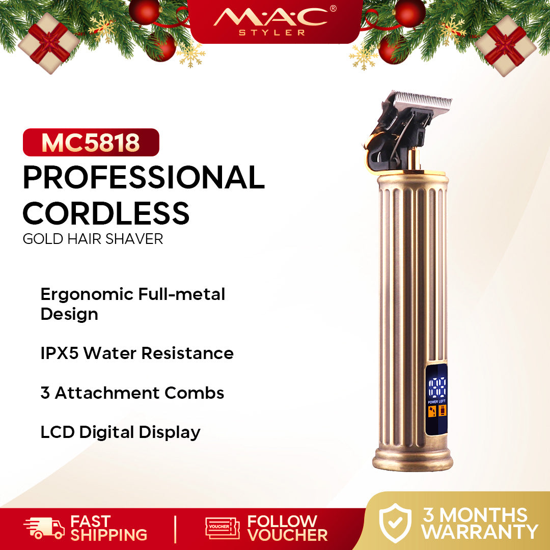 Mens Professional Cordless Gold Shaver Clipper MC5818 – MAC Styler